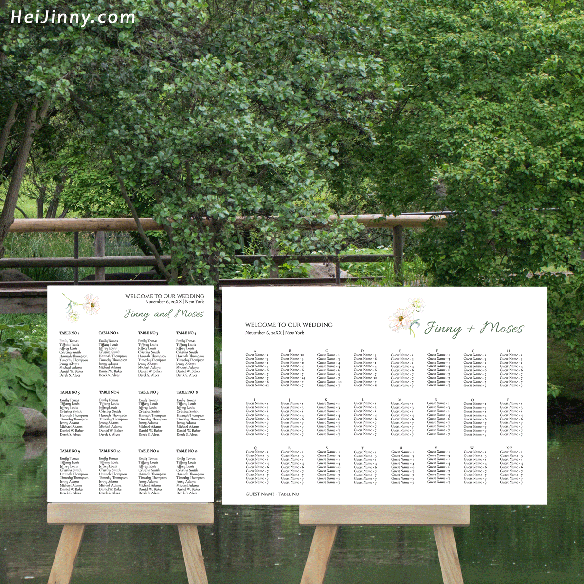 Printable Seating Chart Template, Wedding Seating Sign, Instant ...