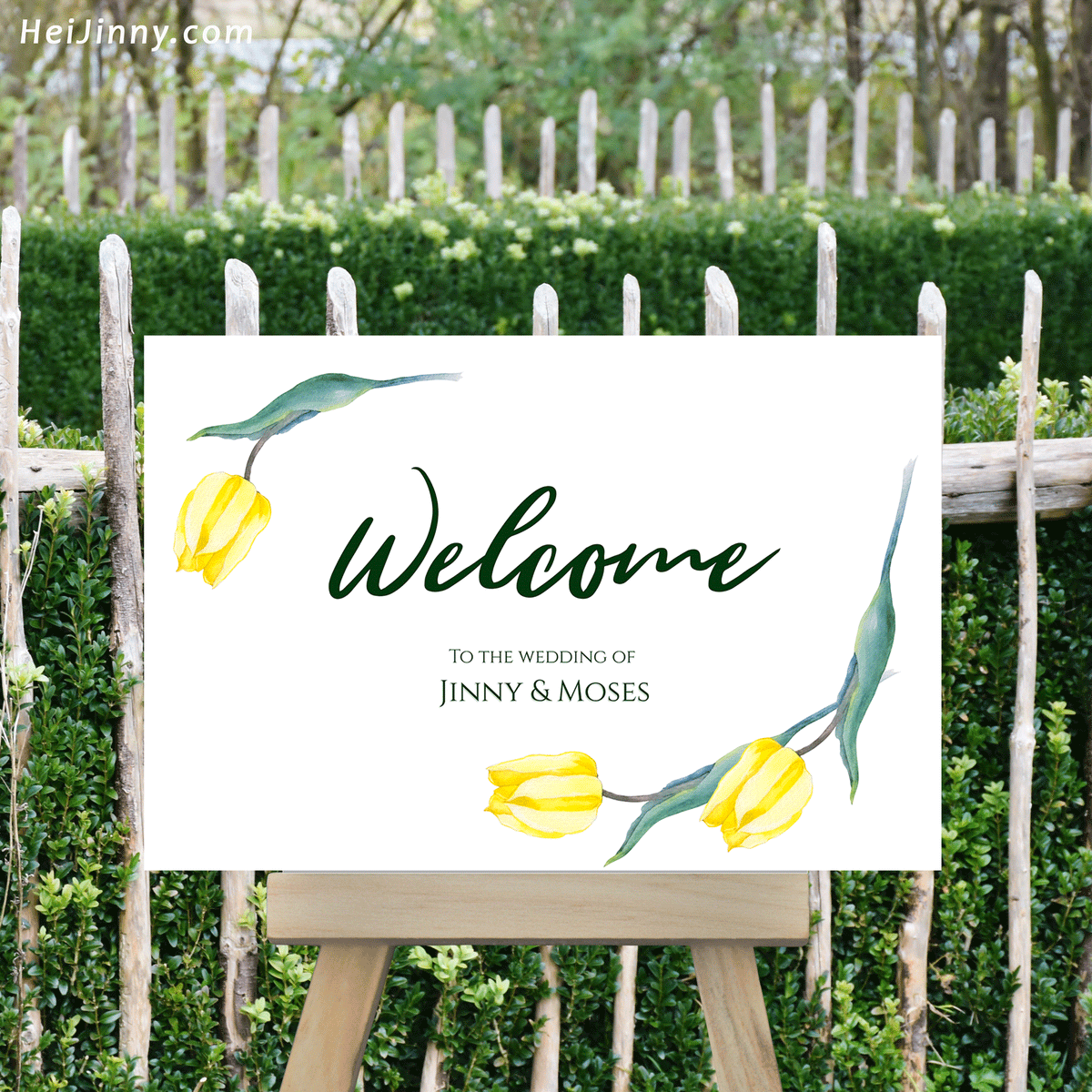 Watercolor Floral, Tulip Welcome Sign Template, Wedding or Bridal Show ...